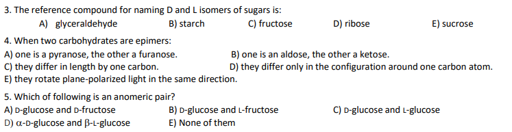 Solved 3. The reference compound for naming D and L isomers | Chegg.com