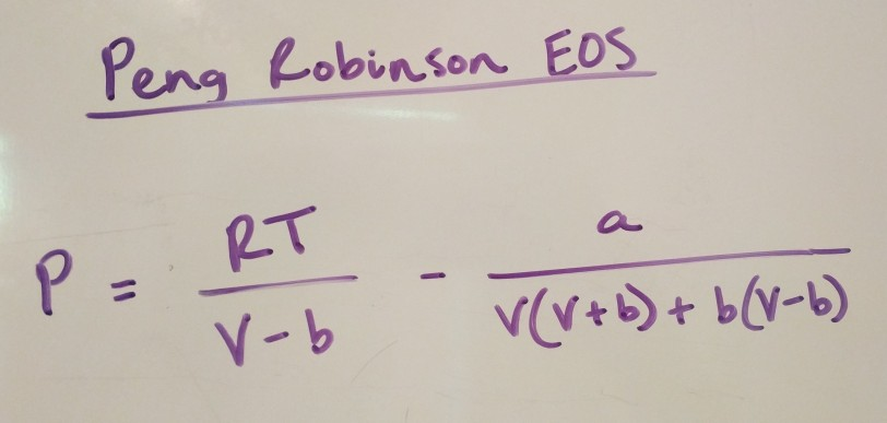 Solved Consider the Peng Robinson Equation of State. | Chegg.com