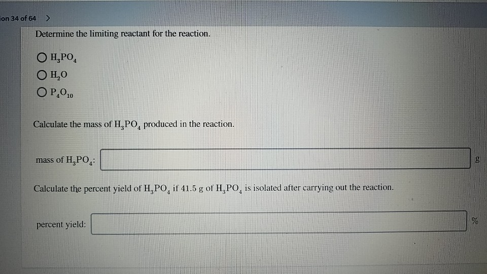 Solved A sample of 67.0 g of tetraphosphorous decoxide | Chegg.com