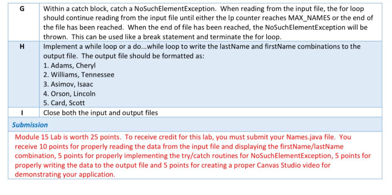 Solved Module 15 Lab: File Input/Output Lab Objective The | Chegg.com