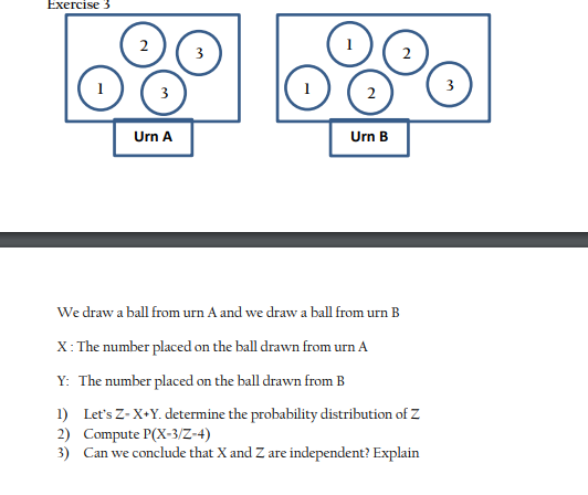 Solved Exercise 3 2 2 2. Urn A Urn B We draw a ball from urn | Chegg.com