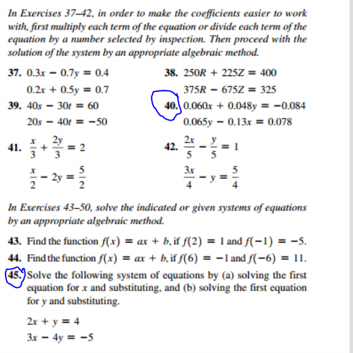 Solved In Exercises 37-42, in order to make the coefficients | Chegg.com