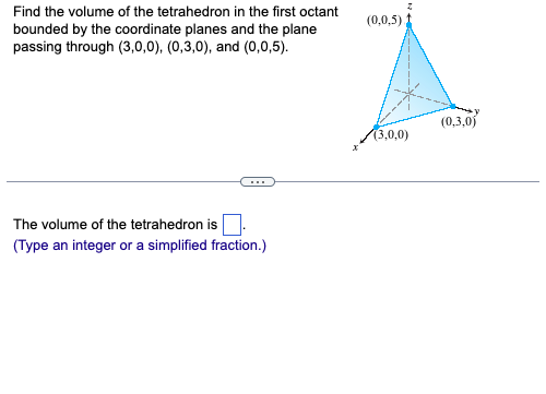 Find the volume of the tetrahedron in the first | Chegg.com