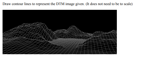 Draw contour lines to represent the DTM image given. | Chegg.com