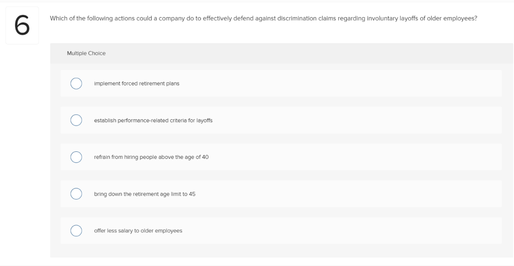 Solved Which of the following actions could a company do to | Chegg.com
