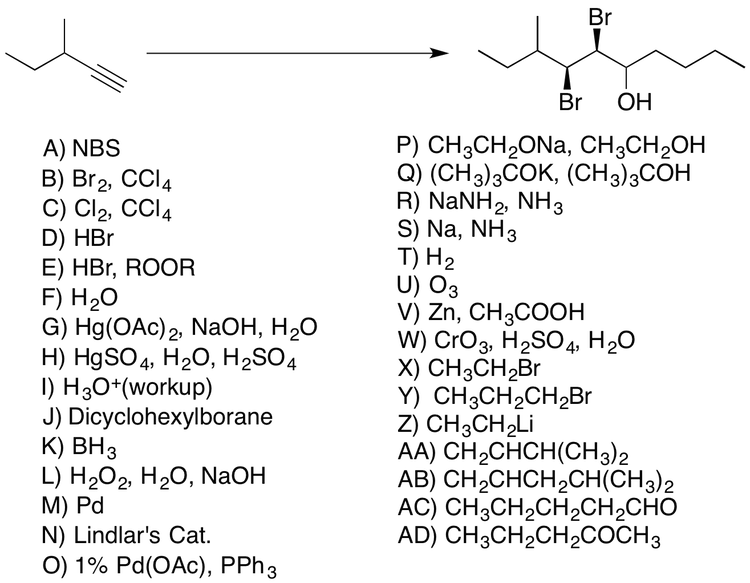 Solved Br OH A) NBS B) Br2, CCl4 C) Cl2, CCl4 D) HBr E) HBr, | Chegg.com
