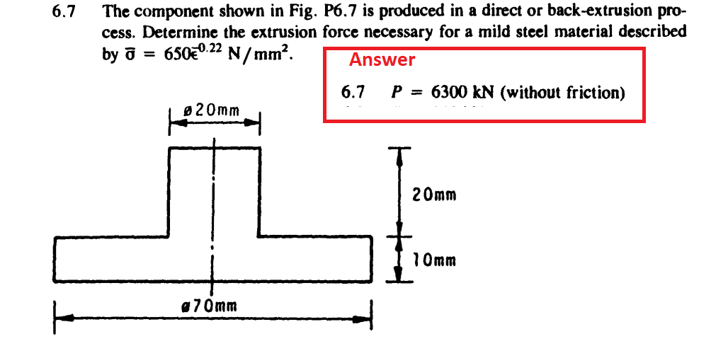 Solved .7 The component shown in Fig. P6.7 is produced in a | Chegg.com