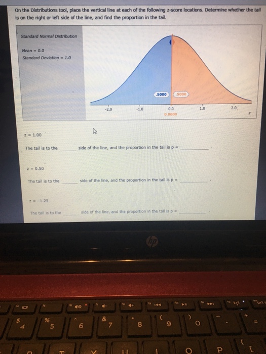 Solved On the Distributions tool, place the vertical line at | Chegg.com