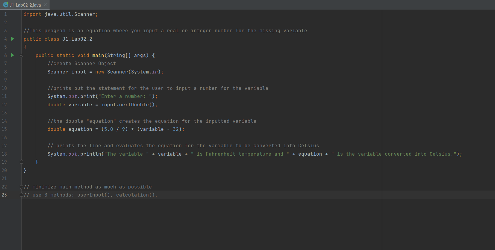 Solved Refactor the lab below and use the methods given. | Chegg.com