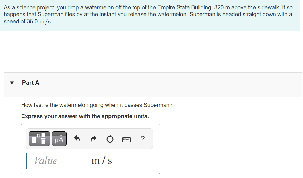Solved As a science project, you drop a watermelon off the | Chegg.com