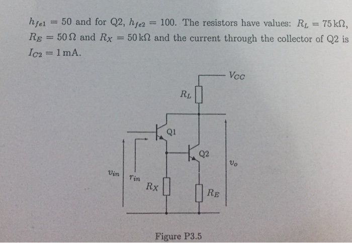 Solved 3.5 Calculate the input resistance rin and voltage | Chegg.com