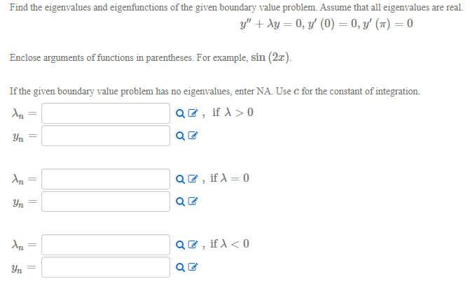 Solved Find the eigenvalues and eigenfunctions of the given | Chegg.com