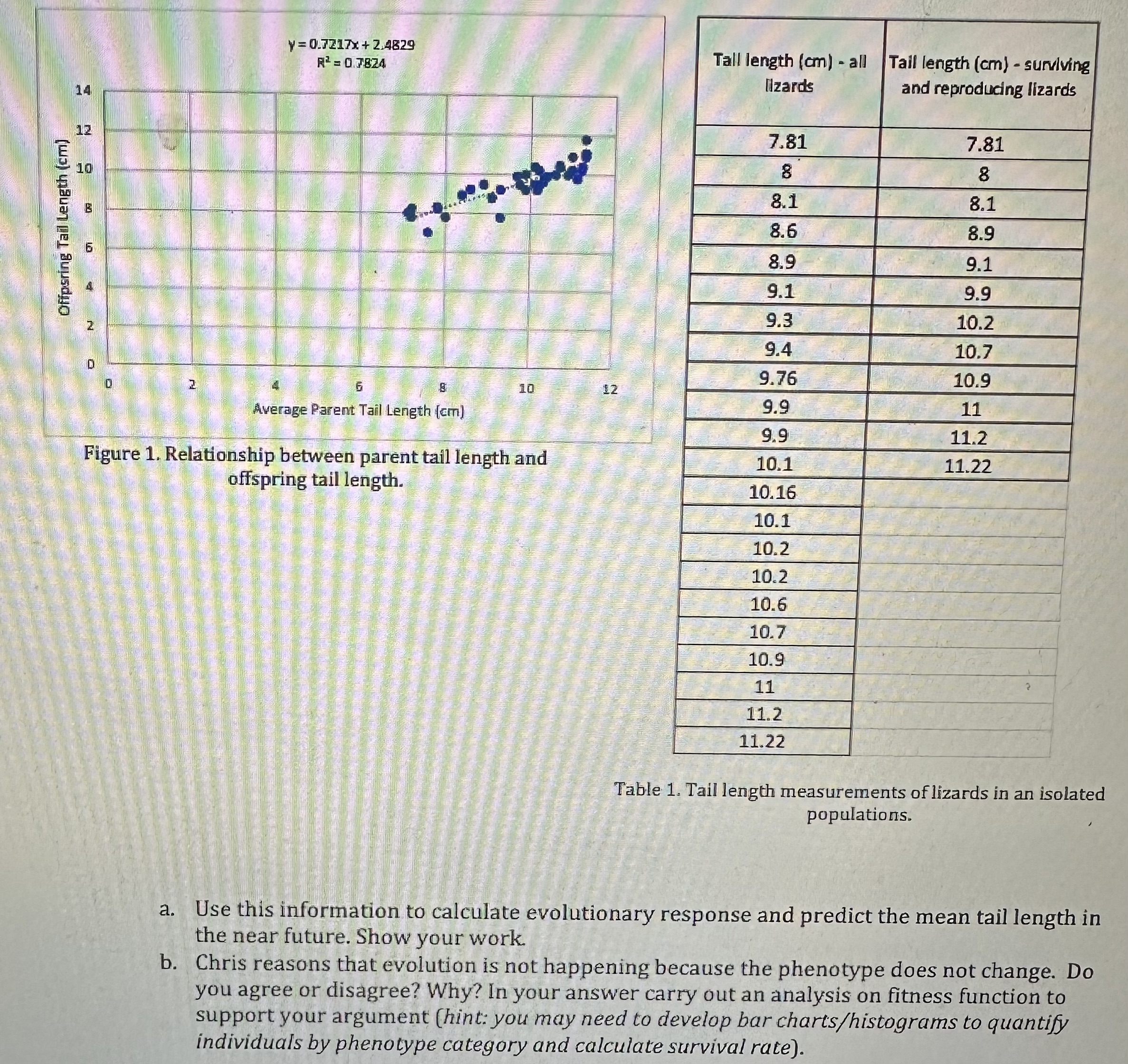 Solved Figure 1. Relationship between parent tail length and | Chegg.com