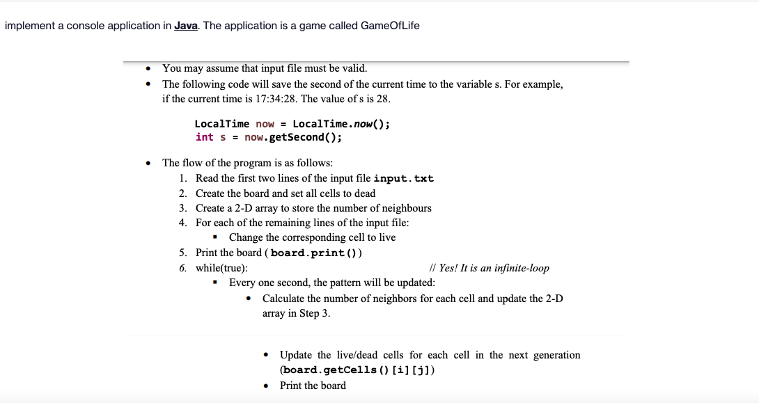 Solved Please use JAVA input.txt: 10 10 0 2 1 3 2 | Chegg.com