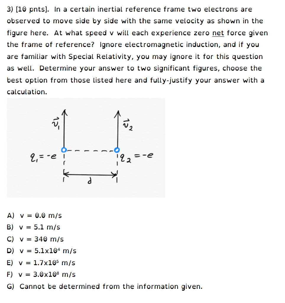 Solved 3) [10 pnts]. In a certain inertial reference frame | Chegg.com