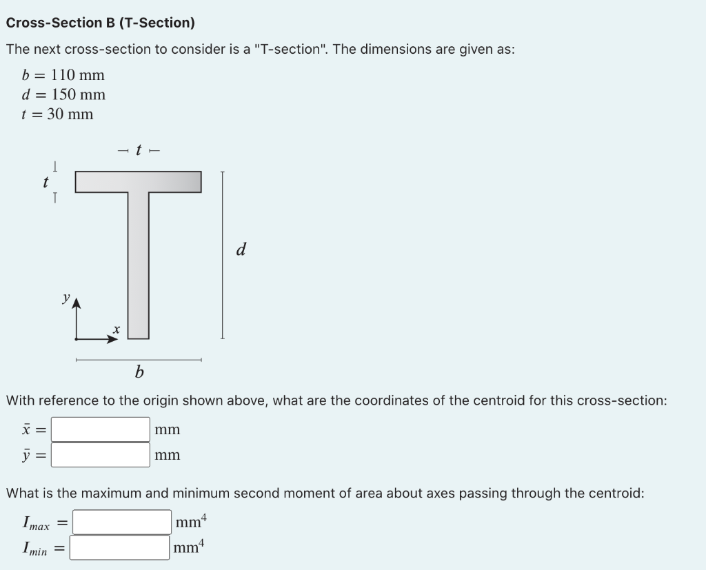 Solved Cross Section B T Section The Next Cross Section To