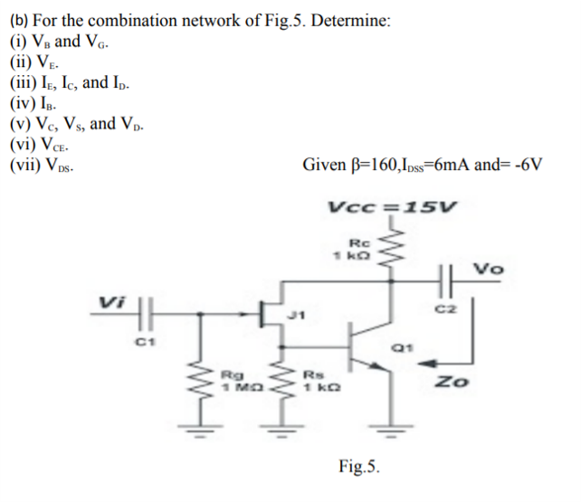 Solved (b) For the combination network of Fig.5. Determine: | Chegg.com