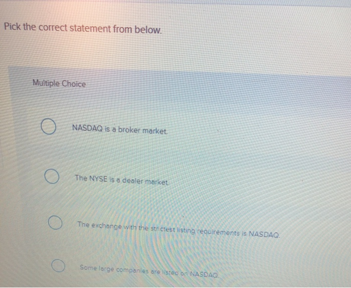 Solved Pick the correct statement from below Multiple Choice | Chegg.com Solved Pick the correct statement from below Multiple Choice | Chegg.com