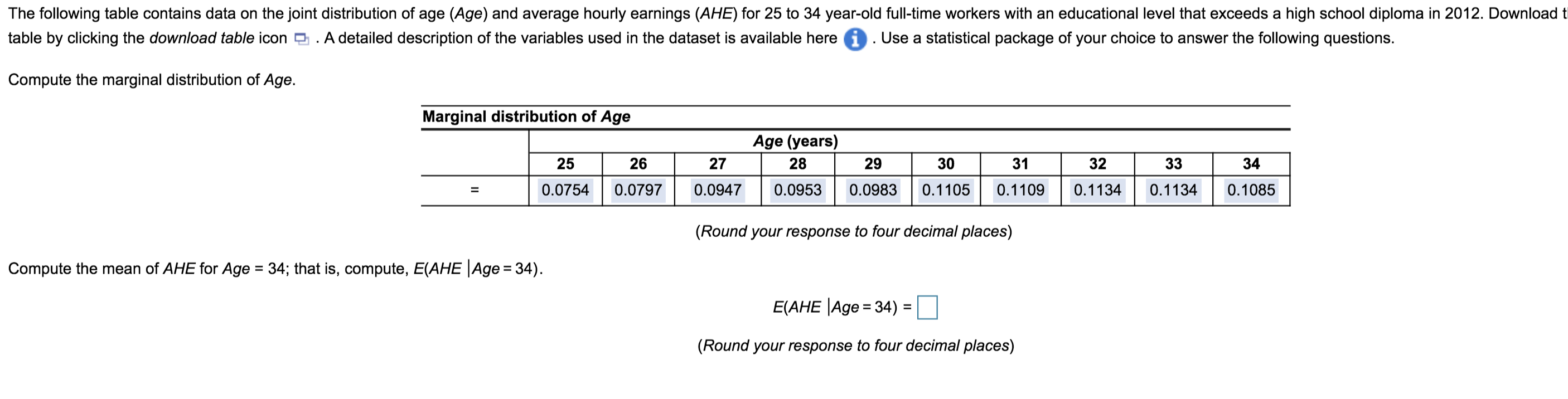 Solved The following table contains data on the joint | Chegg.com