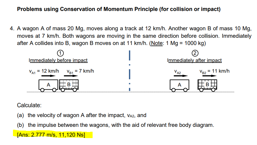 Solved Problems using Conservation of Momentum Principle | Chegg.com