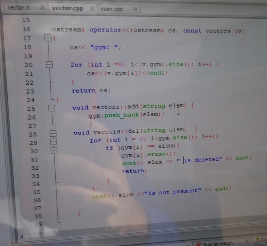 Solved ch ×I vector.cpp X: man.qpM #ifndef VECTOR H #define | Chegg.com