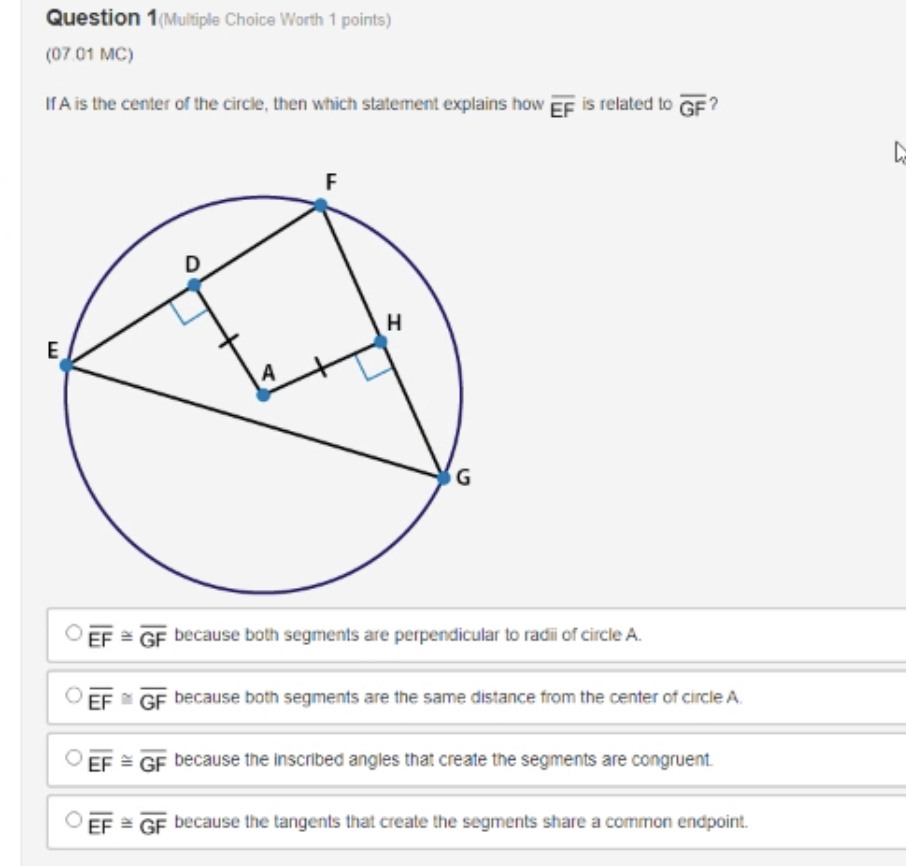 Solved Question 1 Multiple Choice Worth 1 points) (0701 MC) | Chegg.com