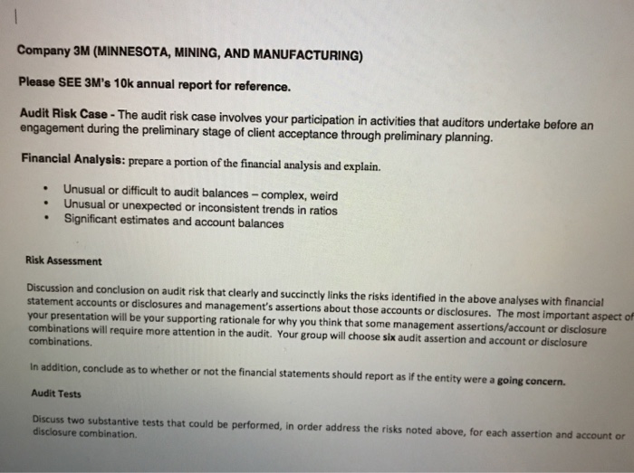 Solved Company 3M (MINNESOTA, MINING, AND MANUFACTURING) | Chegg.com