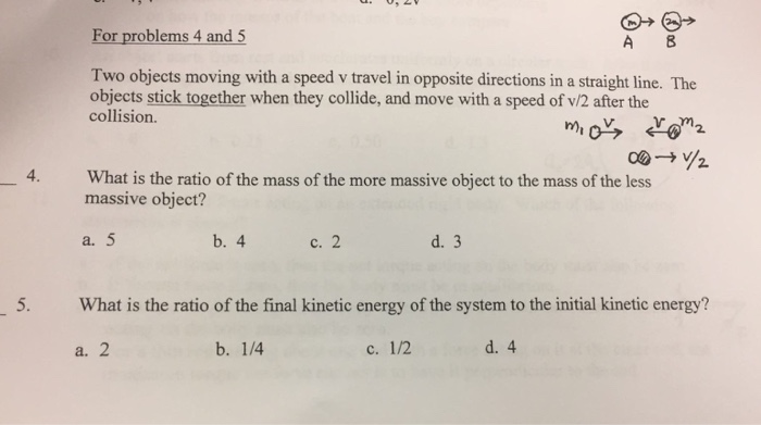 Solved Two Objects Moving With A Speed V Travel In Opposite