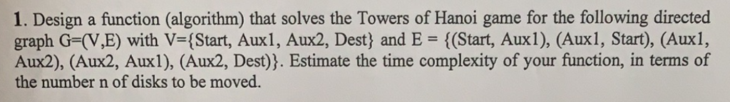 Solved 1. Design a function (algorithm) that solves the | Chegg.com