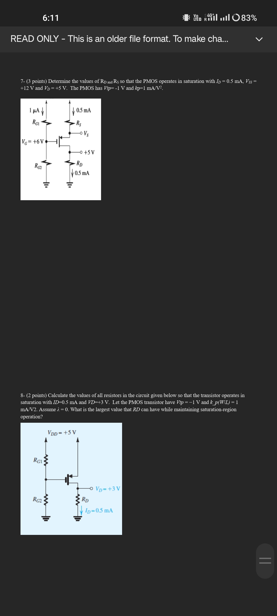 READ ONLY - This is an older file format. To make | Chegg.com