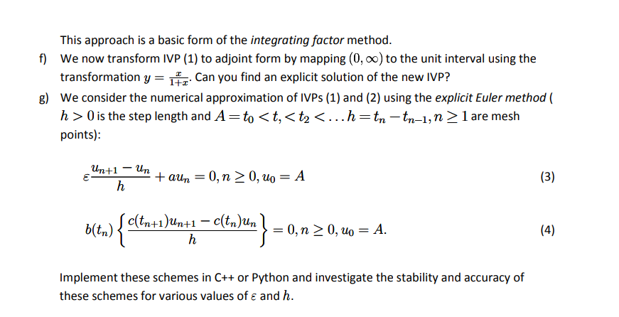 Solved 1. (Simple ODE) Consider the following scalar linear | Chegg.com