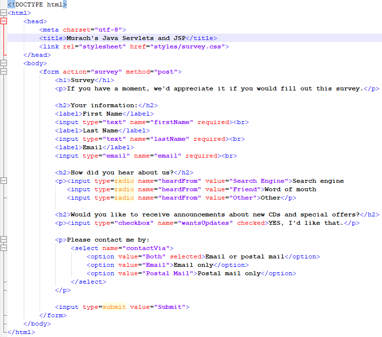 Solved Edit the survey.html page so it displays the image | Chegg.com
