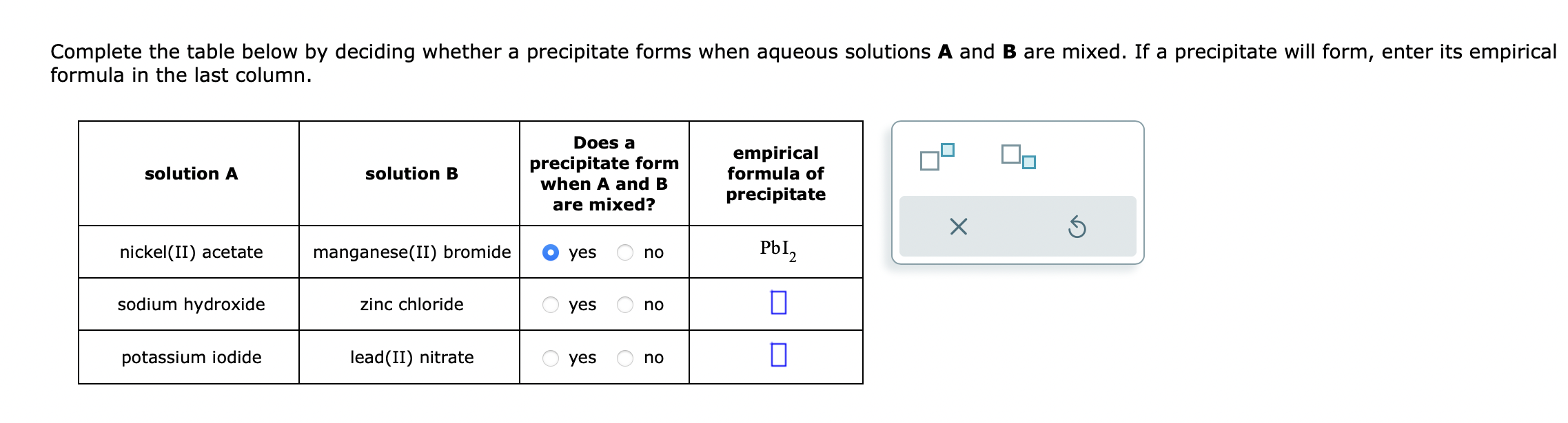 Solved Complete the table below by deciding whether a | Chegg.com