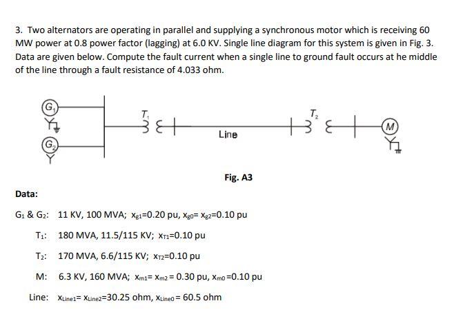 Solved 3. Two alternators are operating in parallel and | Chegg.com