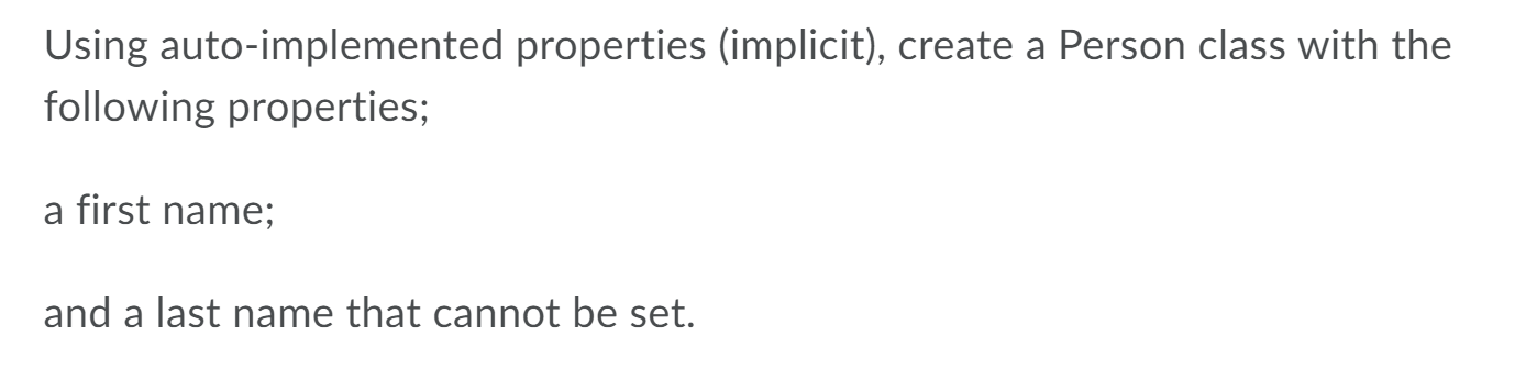 Solved Using Auto Implemented Properties Implicit Create