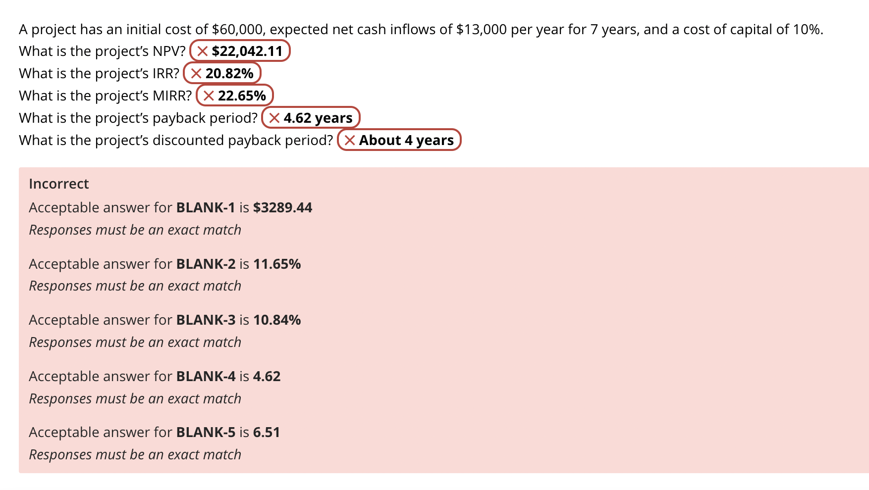 Solved A project has an initial cost of $60,000, expected | Chegg.com
