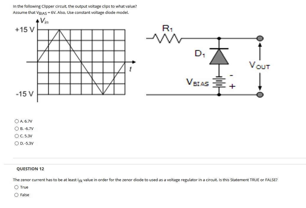 Solved In the following Clipper circuit, the output voltage | Chegg.com