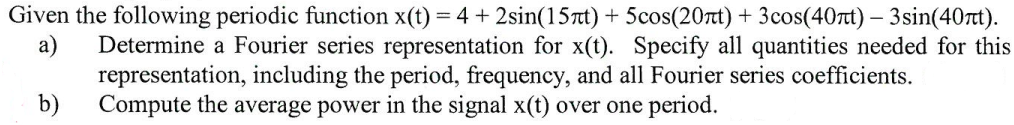 Solved Given the following periodic function | Chegg.com