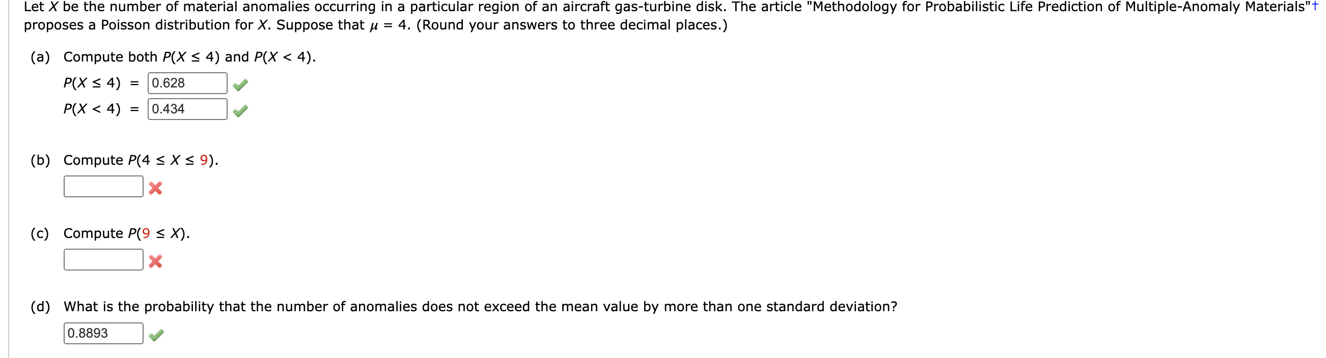 Solved proposes a Poisson distribution for X. Suppose that | Chegg.com
