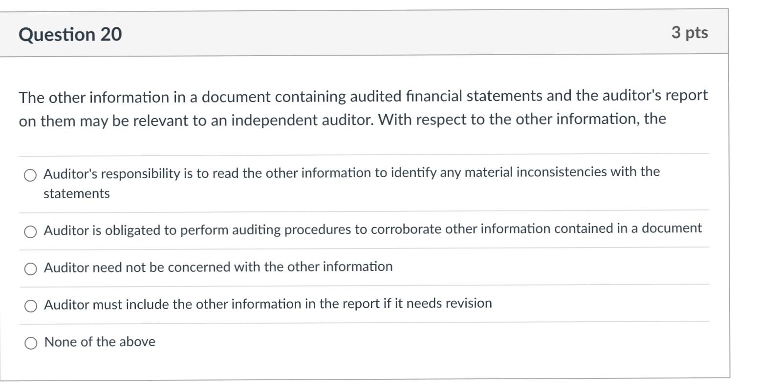 Solved The other information in a document containing | Chegg.com