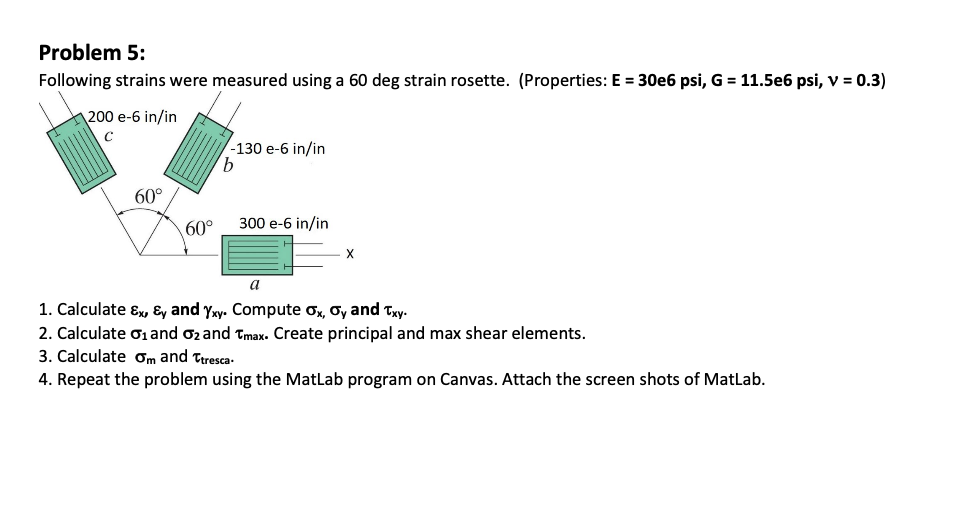 Solved Problem 5: vonMises and Tresca Fotmulae:One Sigma One | Chegg.com