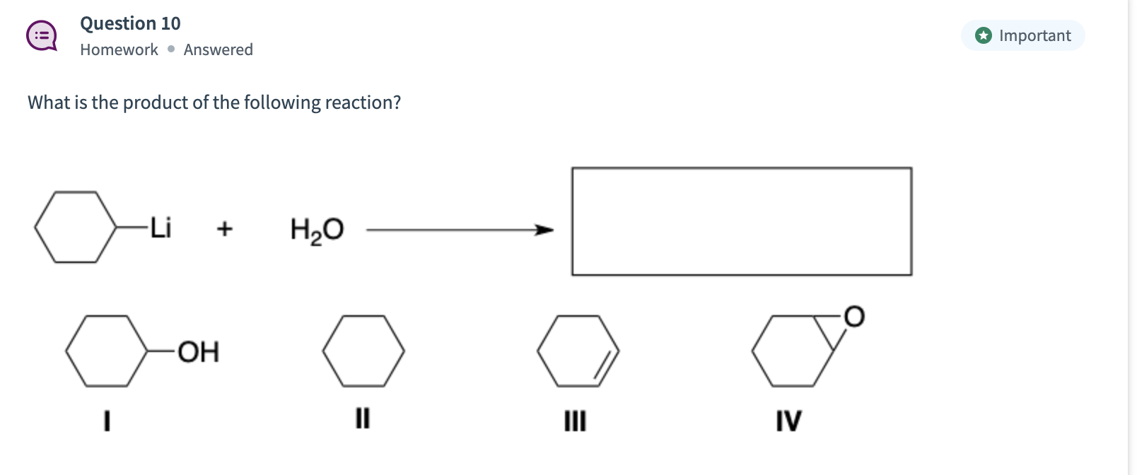 Solved What is the product of the following reaction? | Chegg.com
