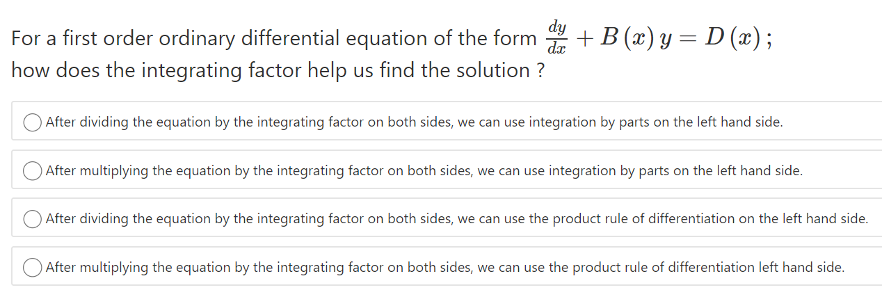 Solved For a first order ordinary differential equation of | Chegg.com