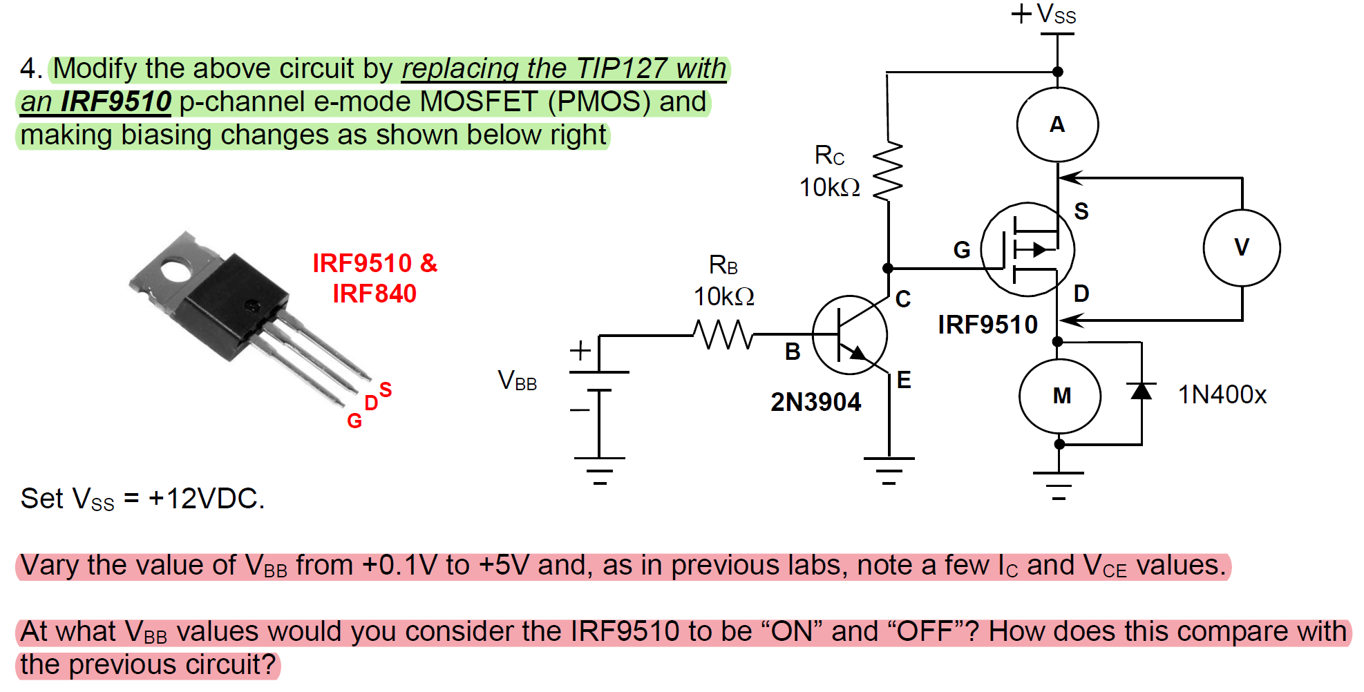 Solved +Vss 4. Modify the above circuit by replacing the | Chegg.com