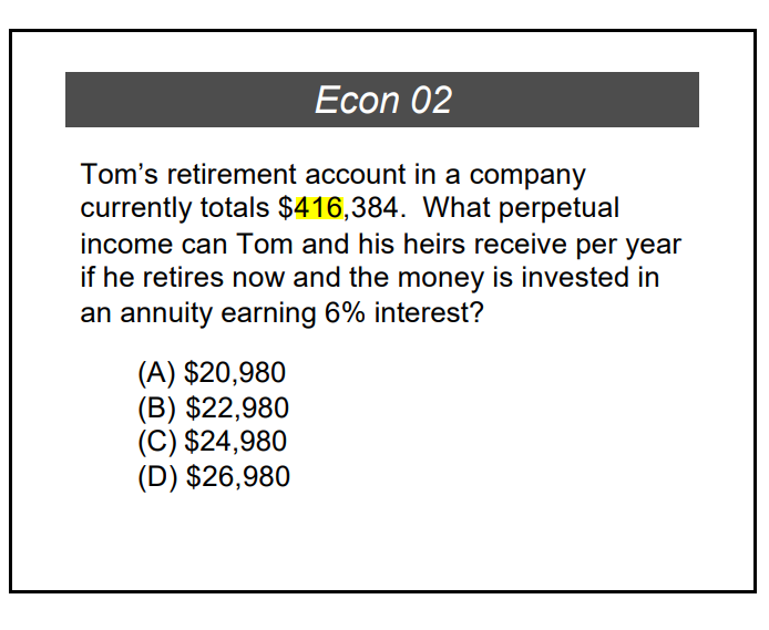 Solved Econ 02 Tom's retirement account in a company | Chegg.com