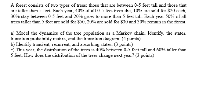 Solved A forest consists of two types of trees: those that | Chegg.com