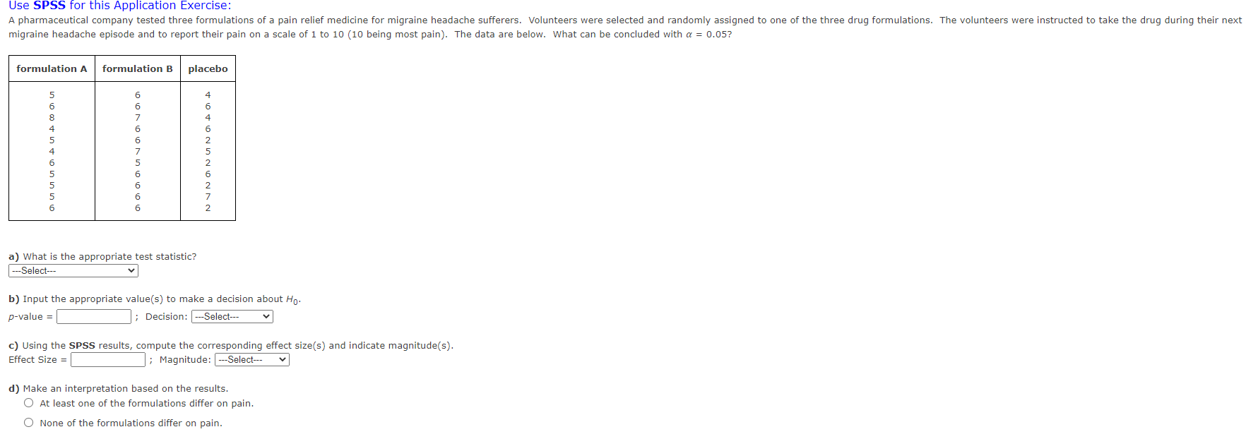 Solved Use SPSS for this Application Exercise: A | Chegg.com