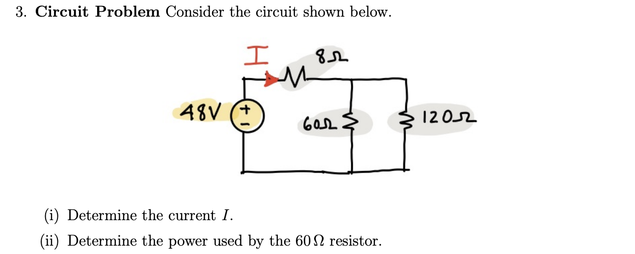 Solved 3. Circuit Problem Consider the circuit shown below. | Chegg.com