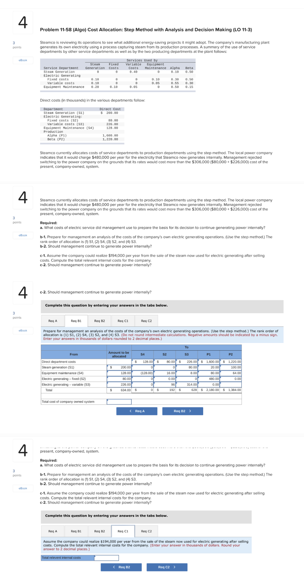 Solved Problem 11-58 (Algo) Cost Allocation: Step Method | Chegg.com