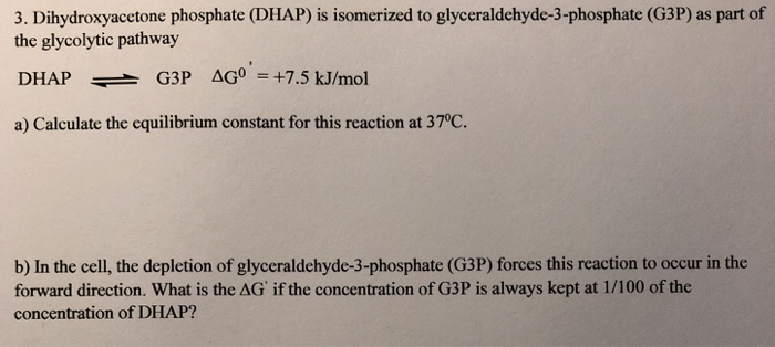 Solved 3. Dihydroxyacetone phosphate (DHAP) İs isomerized to | Chegg.com